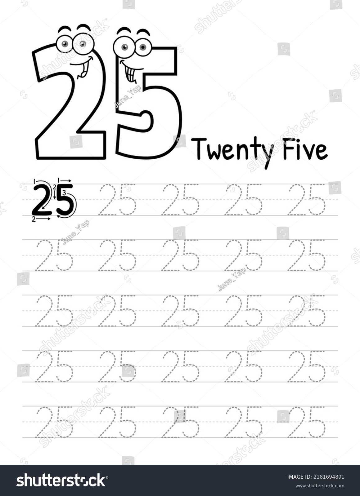 Number Tracing Interior Kids Children Writing Stock Vector (Royalty ... Number Tracing Interior Kids Children Writing Stock Vector (Royalty ...
