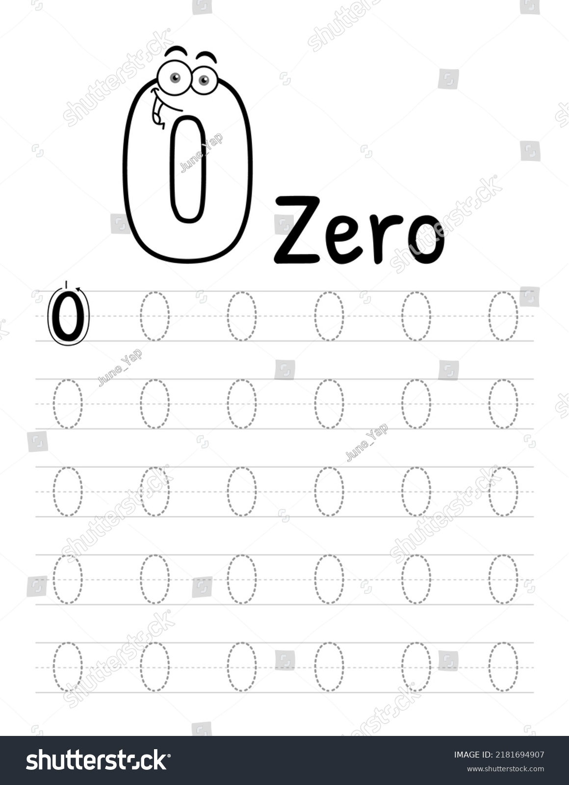 Number Tracing Interior Kids Children Writing Stock Vector (Royalty ... Number Tracing Interior Kids Children Writing Stock Vector (Royalty ...