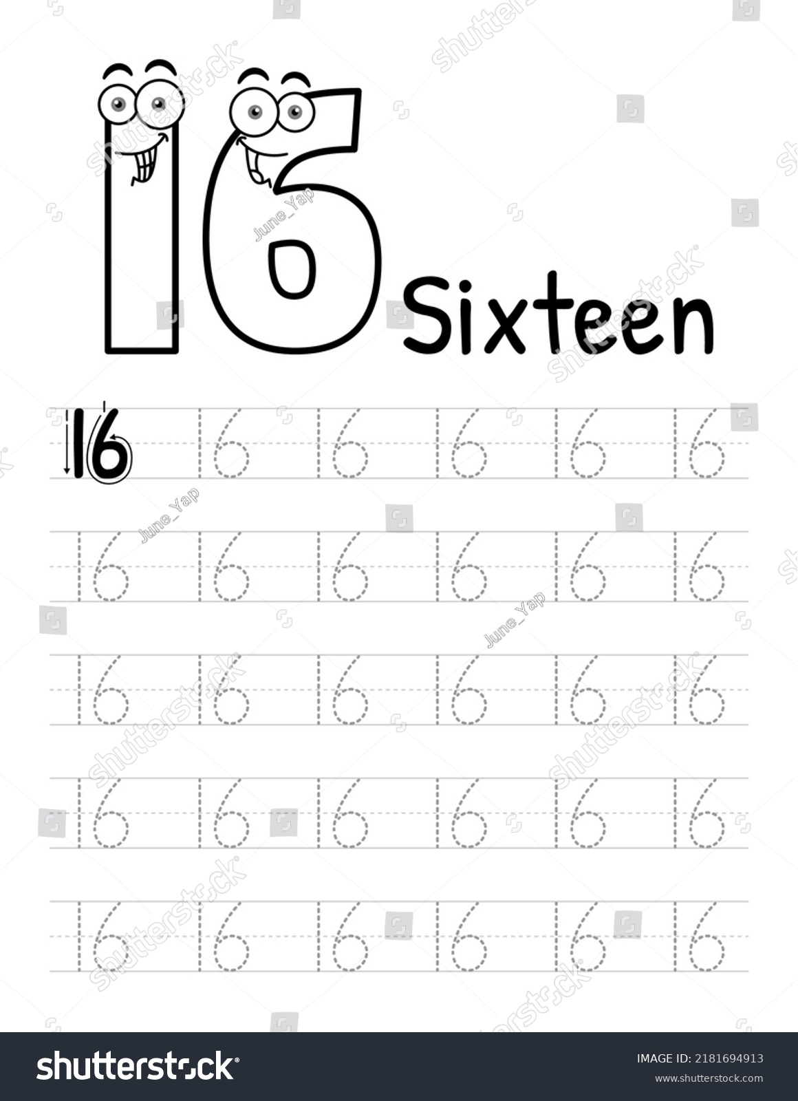 Number Tracing Interior Kids Children Writing Stock Vector (Royalty ... Number Tracing Interior Kids Children Writing Stock Vector (Royalty ...