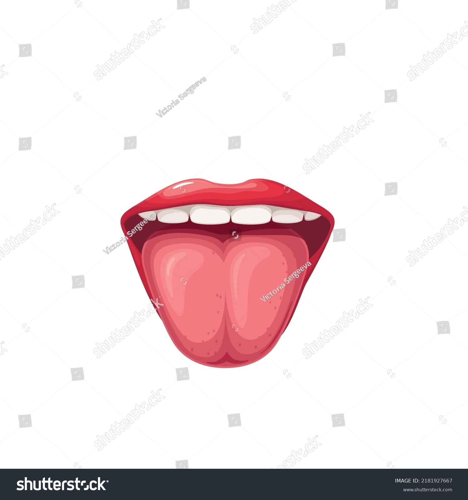 Open Mouth Tongue Teeth Red Lips Stock Vector Royalty Free 2181927667 Shutterstock