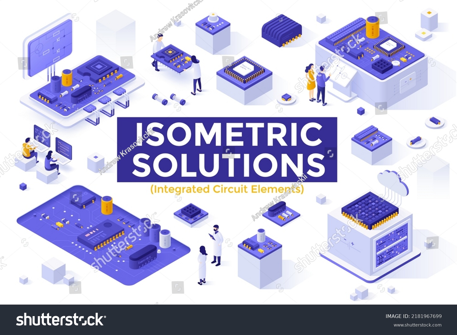 Integrated Circuit Elements Set People Using Stock Vector (Royalty Free ...