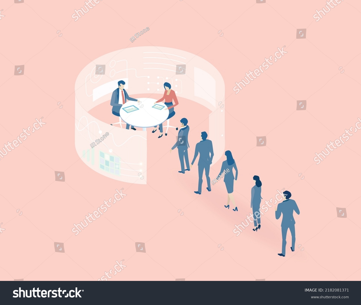 Isometric 3d Business Concept Environment Business Stock Vector