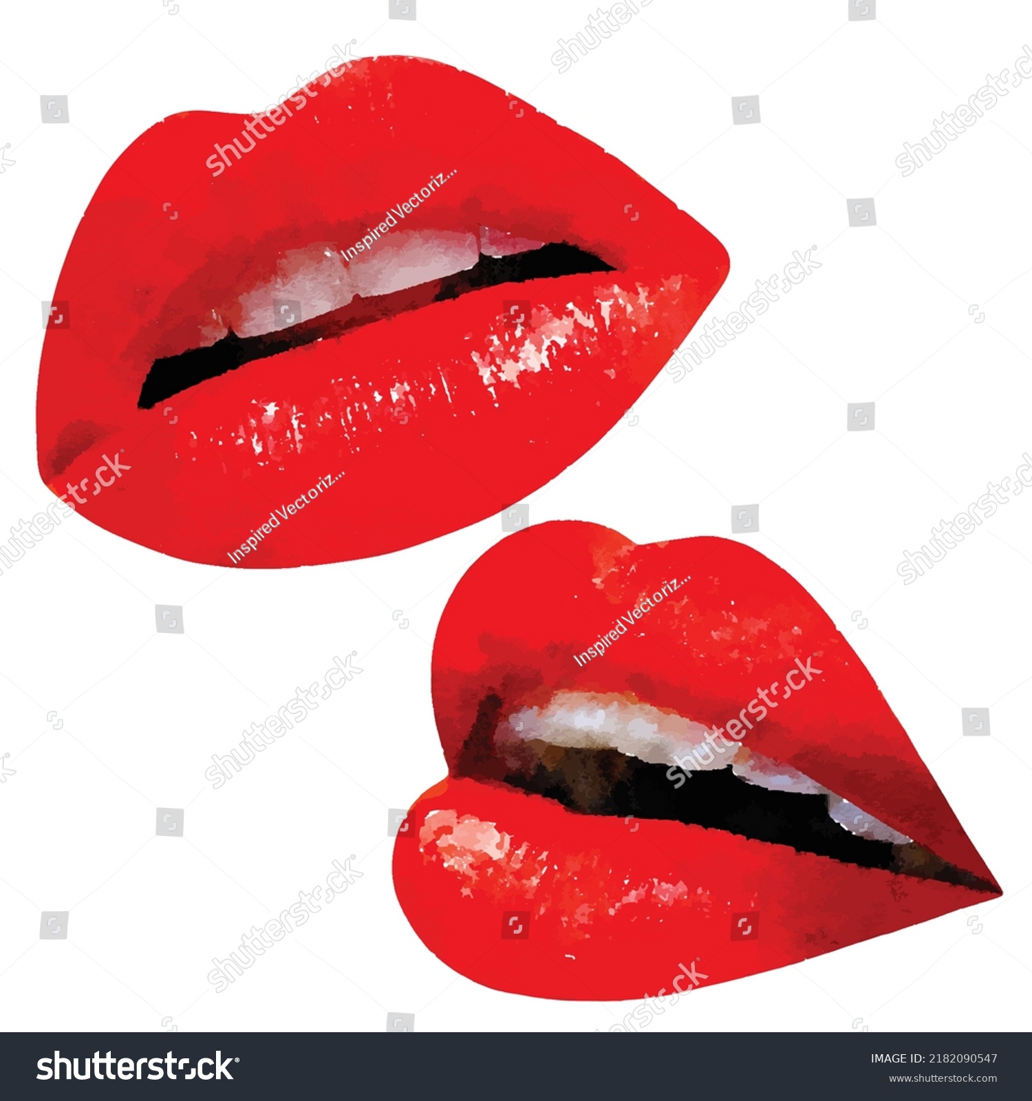 Red Sexy Lips Vector Picture Retro Stock Vector Royalty Free