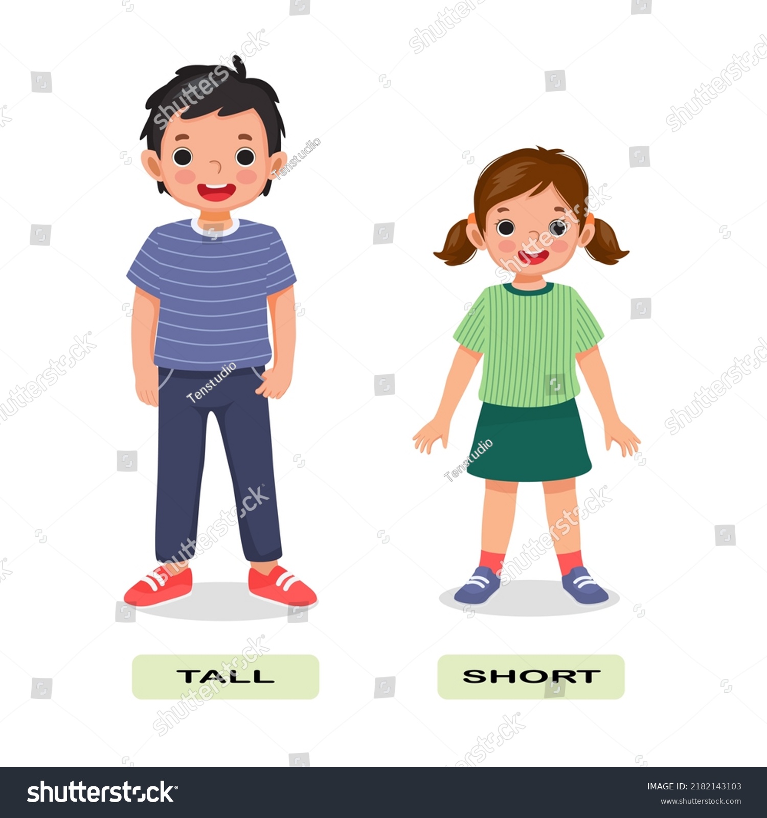 Anónimo adjetivo opuesto Palabras inglesas corta: vector de stock ... Anónimo adjetivo opuesto Palabras inglesas corta: vector de stock ...