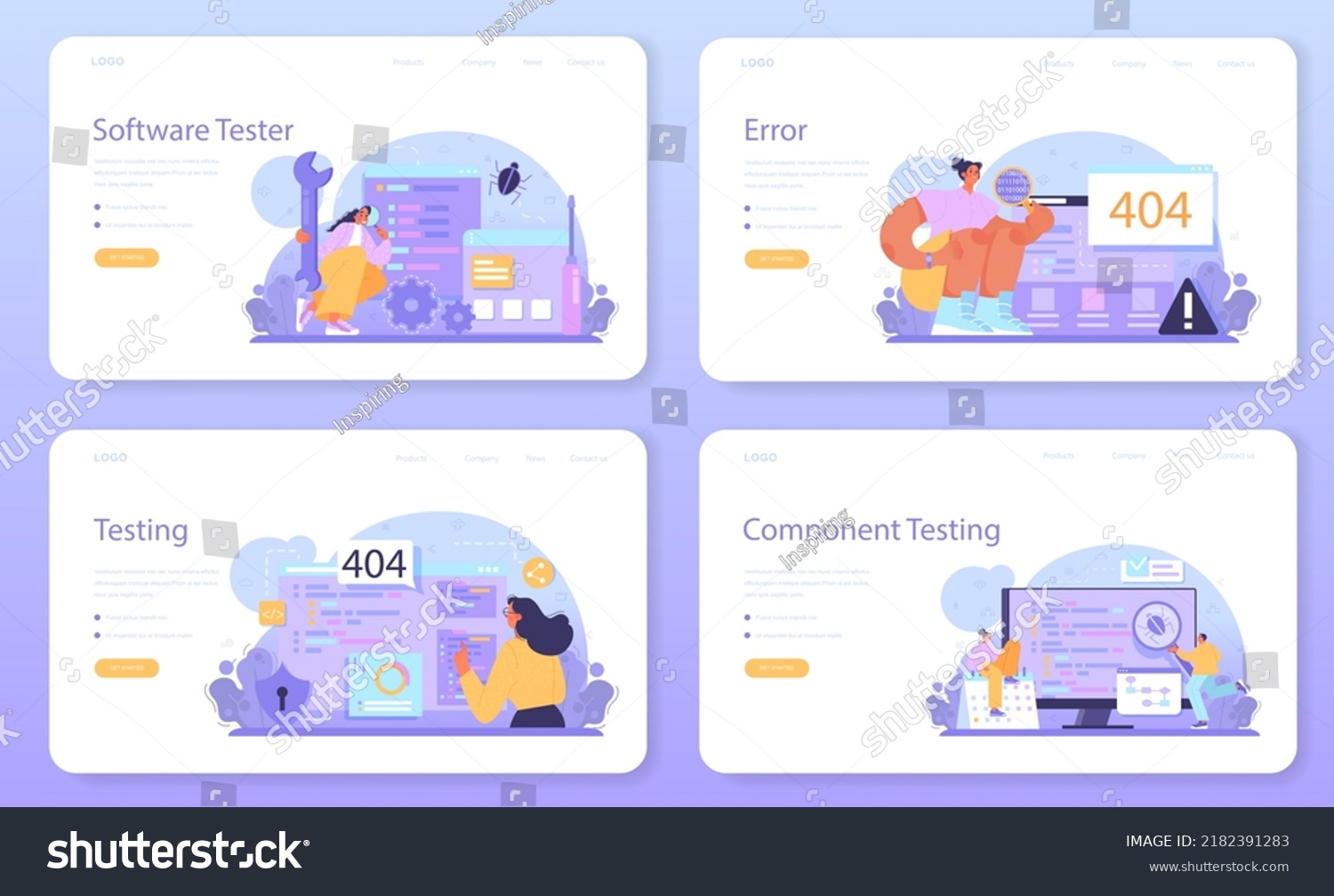 Software Tester Web Banner Landing Page Stock Vector (Royalty Free ...