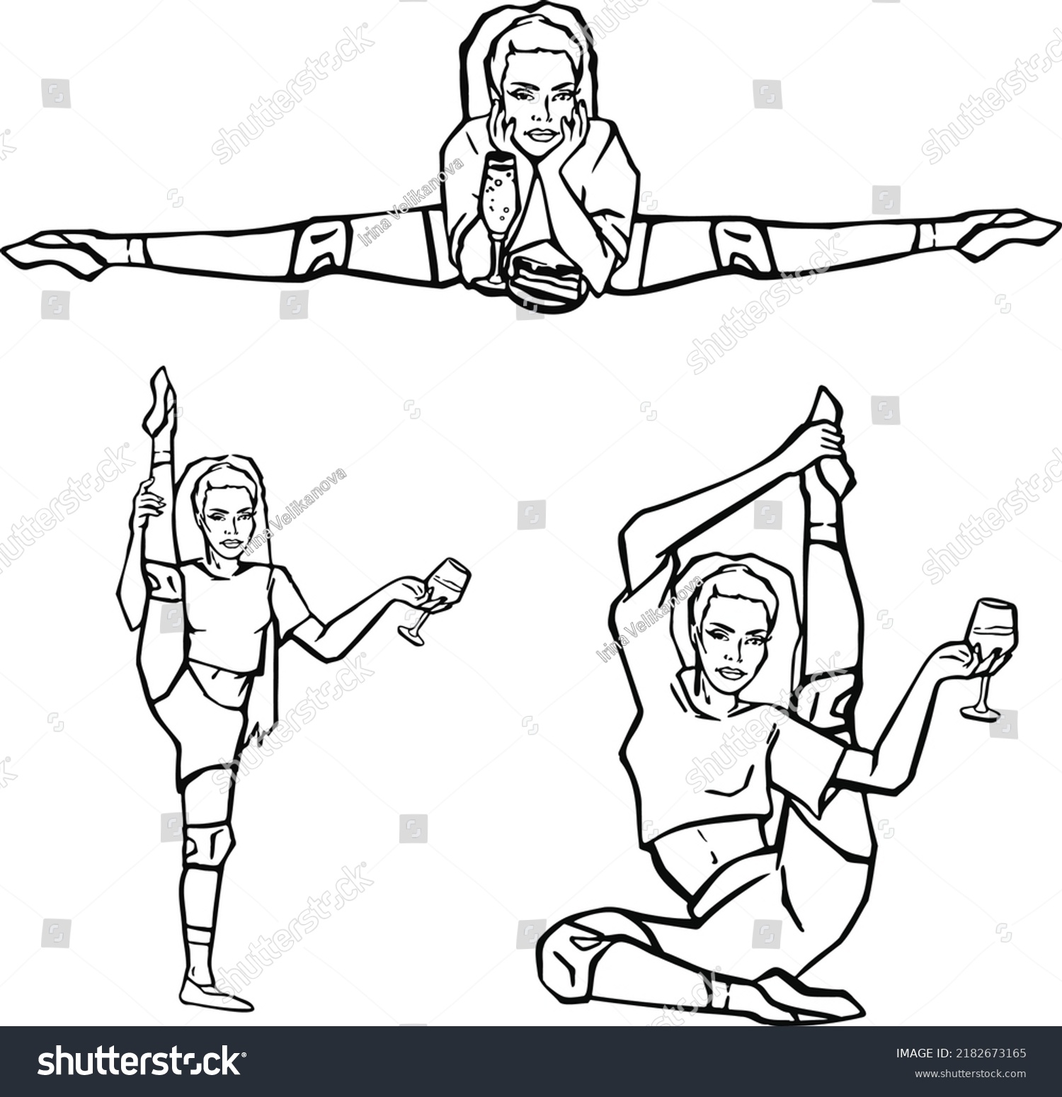 Beautiful Flexible Girl Gymnast Athlete Yoga Stock Vector Royalty Free 2182673165 Shutterstock