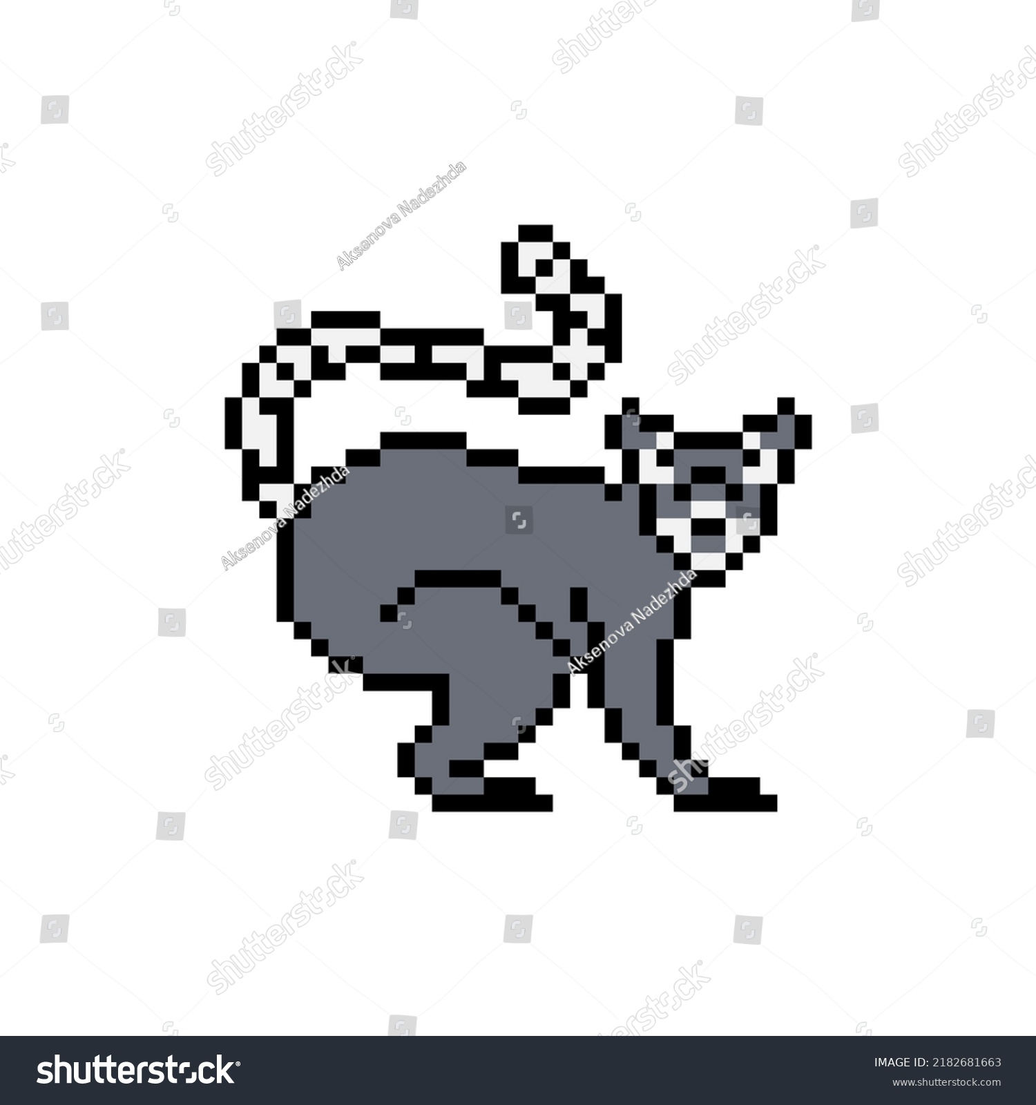 Madagascar Lemur Pixel Vector Illustration Stock Vector (Royalty Free ...
