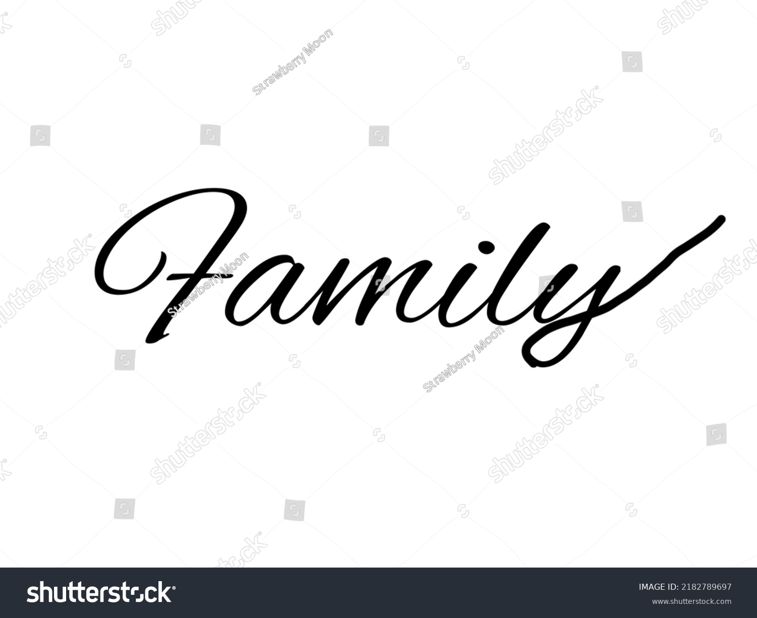 Family Handwritten Lettering Word Black Text Stock Illustration ... Family Handwritten Lettering Word Black Text Stock Illustration ...