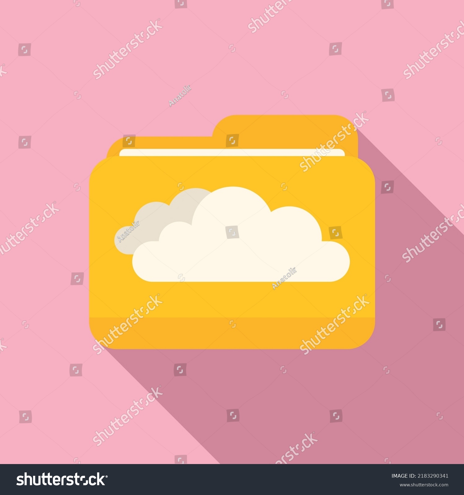 Access Cloud Folder Icon Flat Vector Stock Vector (Royalty Free) 2183290341 | Shutterstock