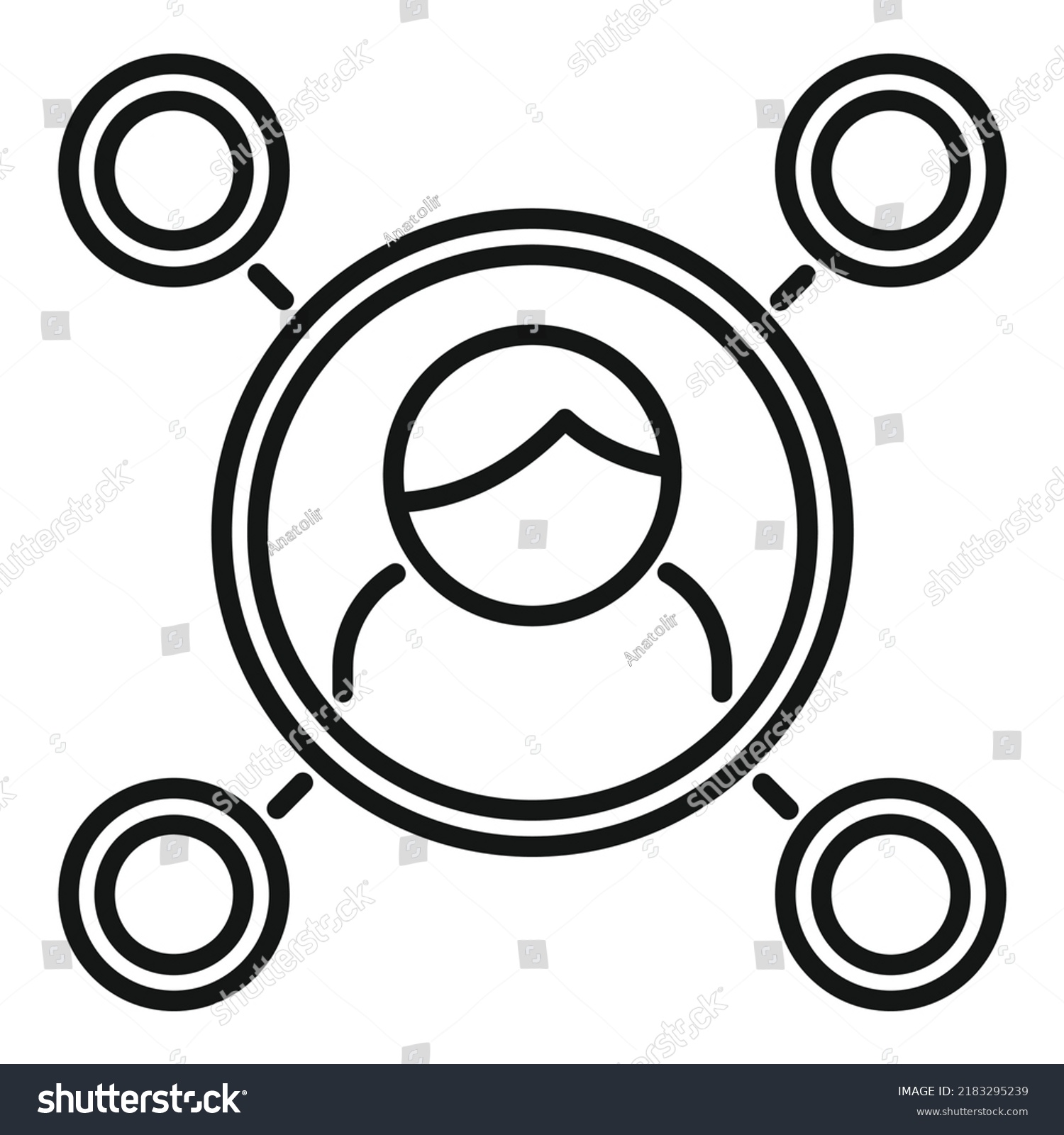 Database Icon Outline Vector Crm Data Stock Vector Royalty Free