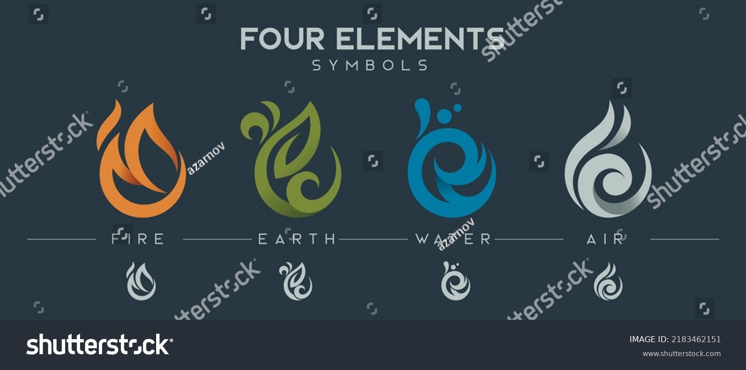 Four Elements Water Earth Air Fire Stock Vector (Royalty Free ... Four Elements Water Earth Air Fire Stock Vector (Royalty Free ...