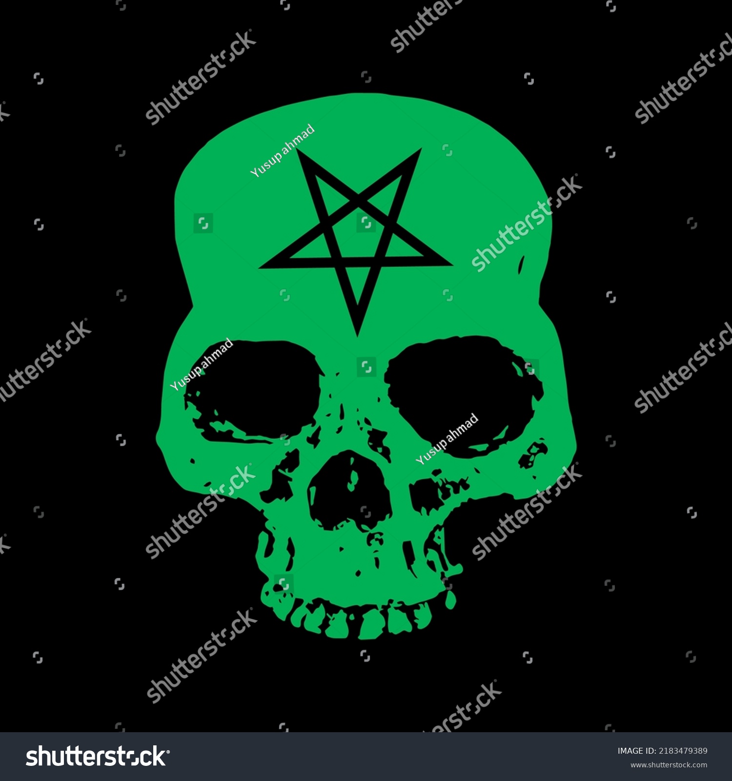 Skull Silhouette Vector Star Symbol Stock Vector Royalty Free