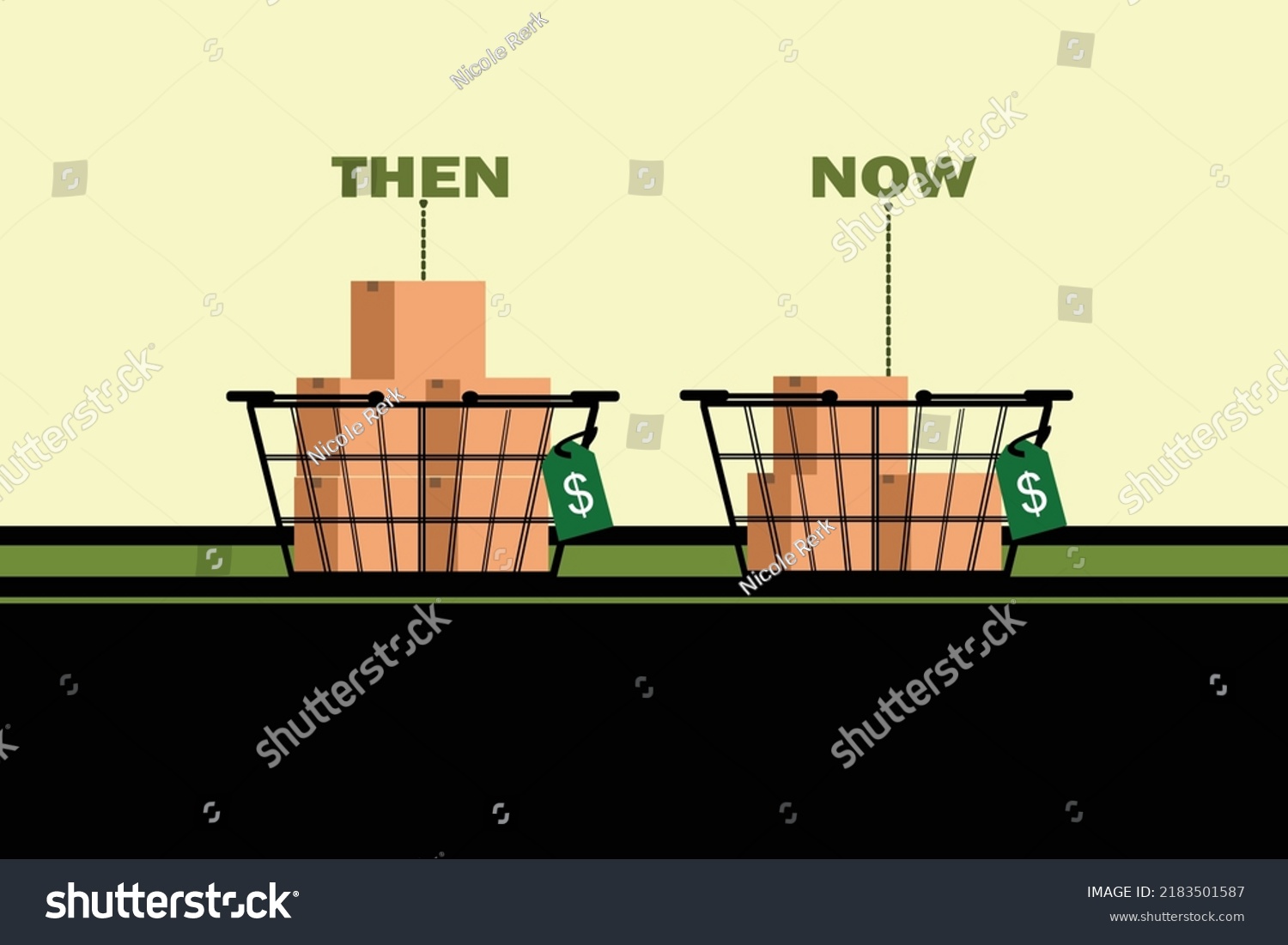 Inflation Decrease Purchasing Power Money Reflected Stock Vector ...