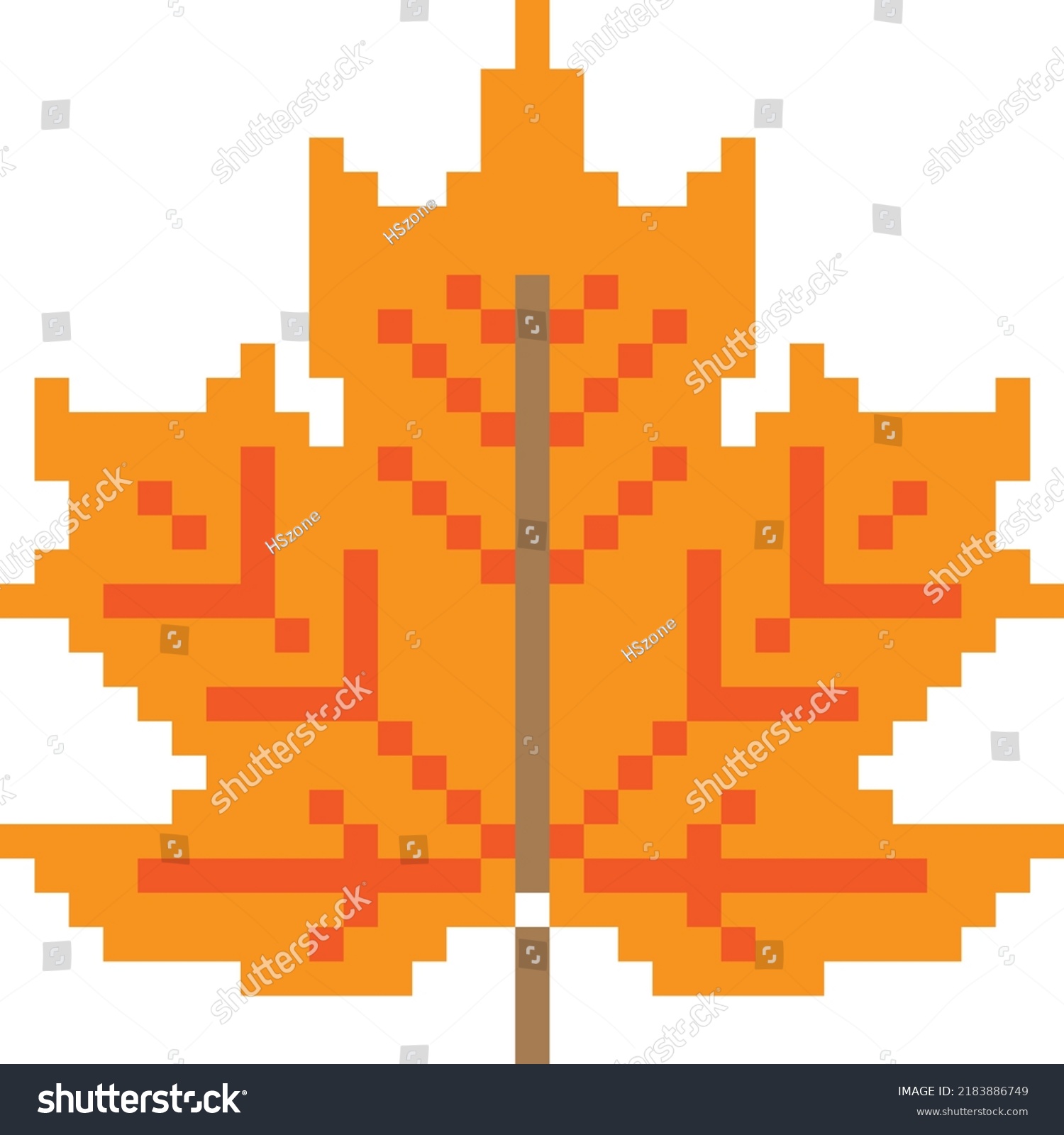 Green Leaf Pixel Art Isolated On Stock Vector Royalty Free 2183886749 Shutterstock