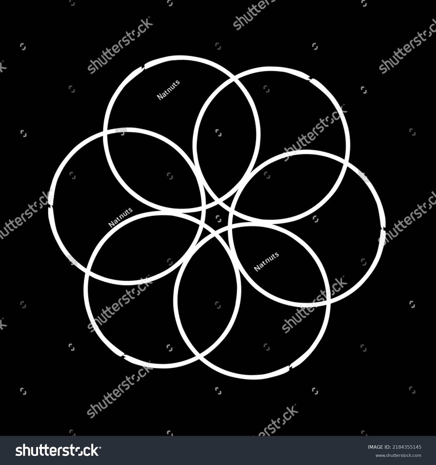 Circle Black Logo White Line Design Stock Vector (Royalty Free ...