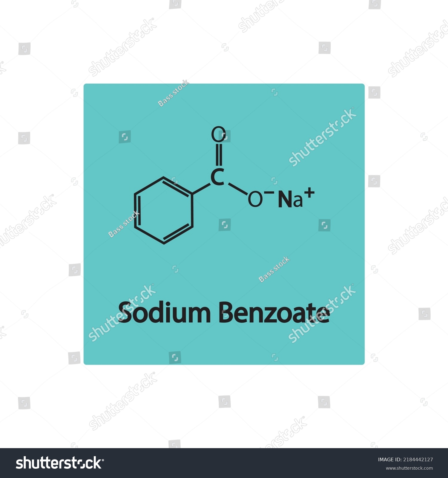 Sodium Benzoate Chemical Structure On Blue Stock Vector Royalty Free 2184442127 Shutterstock