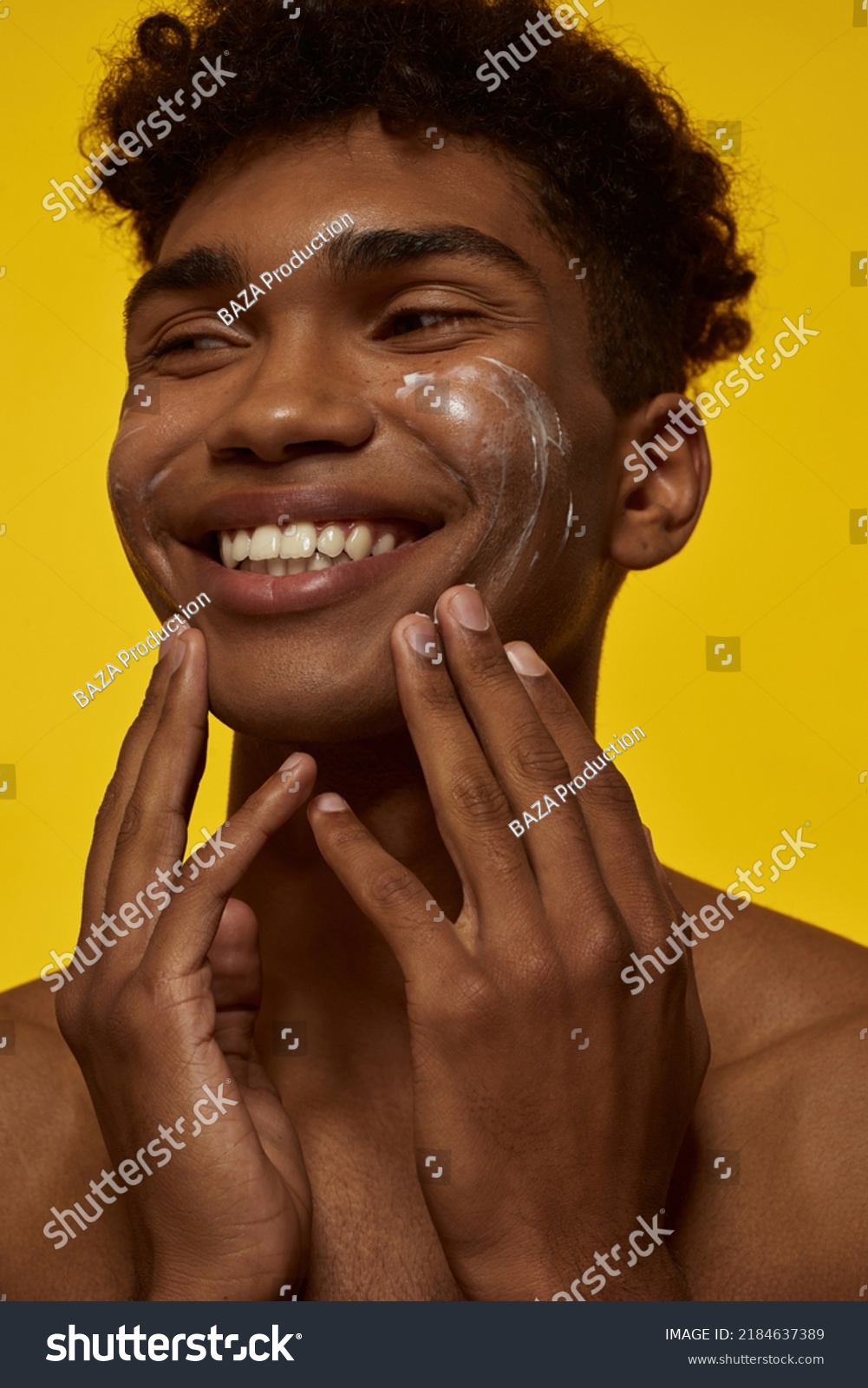 Partial Smiling Black Guy Smearing Cosmetic Stock Photo 2184637389 ... Partial Smiling Black Guy Smearing Cosmetic Stock Photo 2184637389 ...