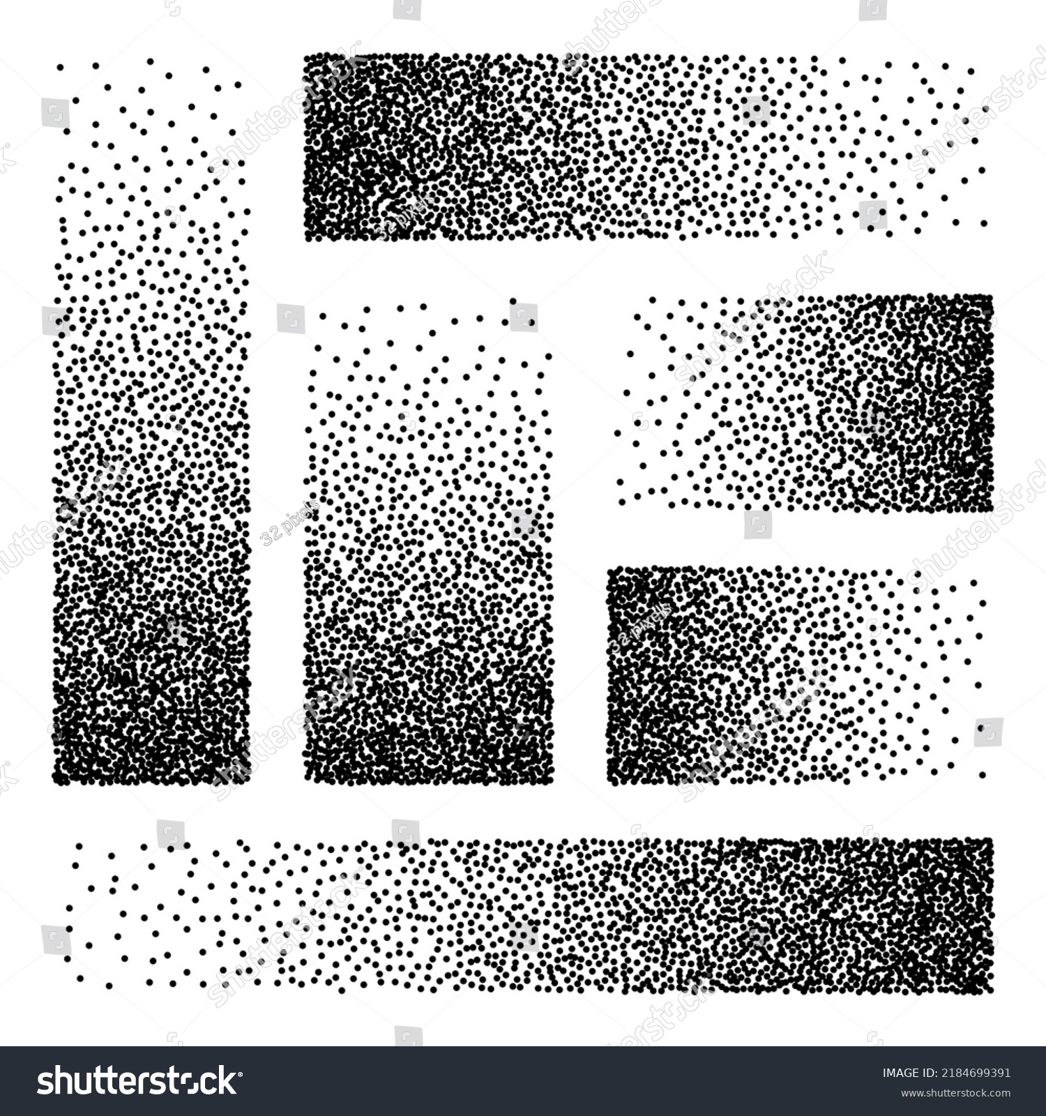 Stipple Pattern Dotted Rectangular Design Elements Stock Vector ...