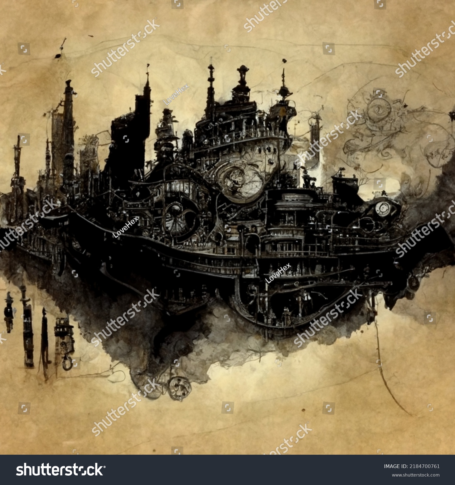 Postapocalyptic City Illustration Deselant Town Background Stock ... Postapocalyptic City Illustration Deselant Town Background Stock ...