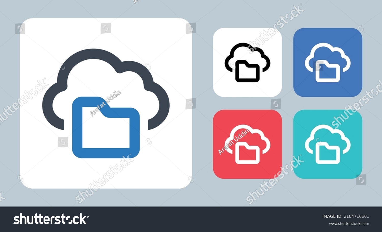 Cloud Folder Icon Vector Illustration Cloud Stock Vector (Royalty Free ...