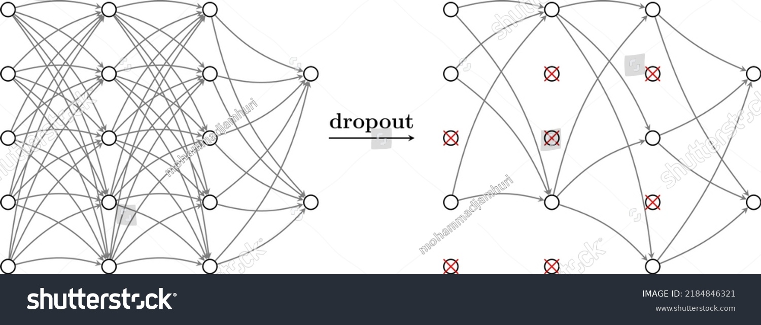 Dropping Out Unit Neural Networks Stock Vector Royalty Free 2184846321 Shutterstock