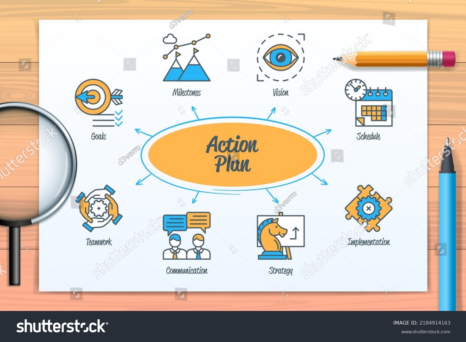 Action Plan Chart Icons Keywords Teamwork Stock Vector (Royalty Free ... Action Plan Chart Icons Keywords Teamwork Stock Vector (Royalty Free ...