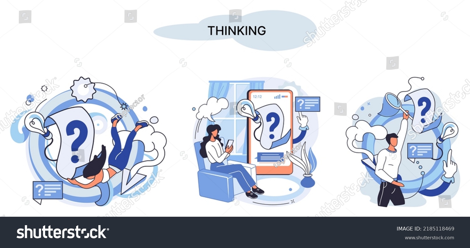 Problem Solving Metaphor Wondering Thinking Planning Stock Vector ... Problem Solving Metaphor Wondering Thinking Planning Stock Vector ...