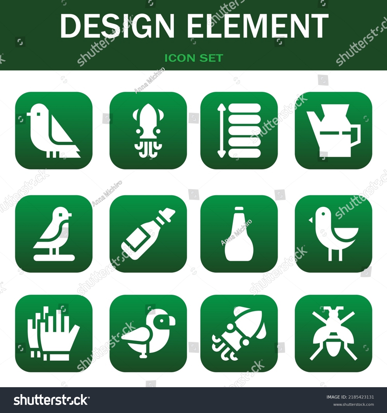 Design Element Icon Set Vector Illustrations Stock Vector Royalty Free