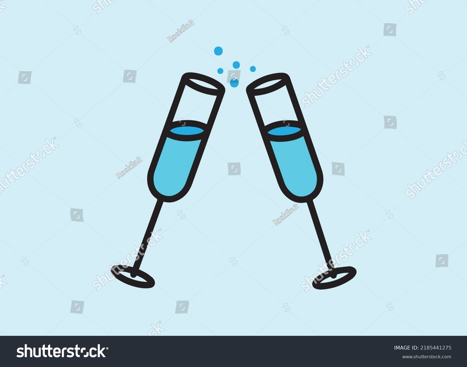 Vector Illustration Line Art Party Glass Stock Vector Royalty Free 2185441275 Shutterstock