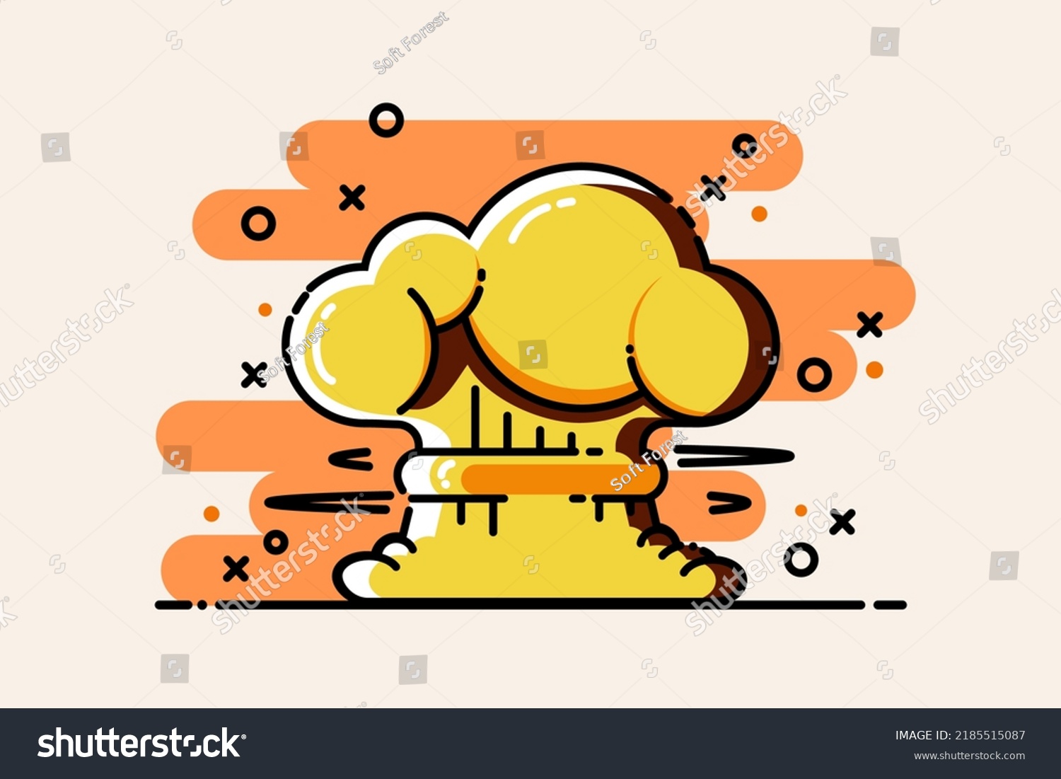 Cartoon Explosion Exploding Bomb Atomic Explode Stock Vector (Royalty ...