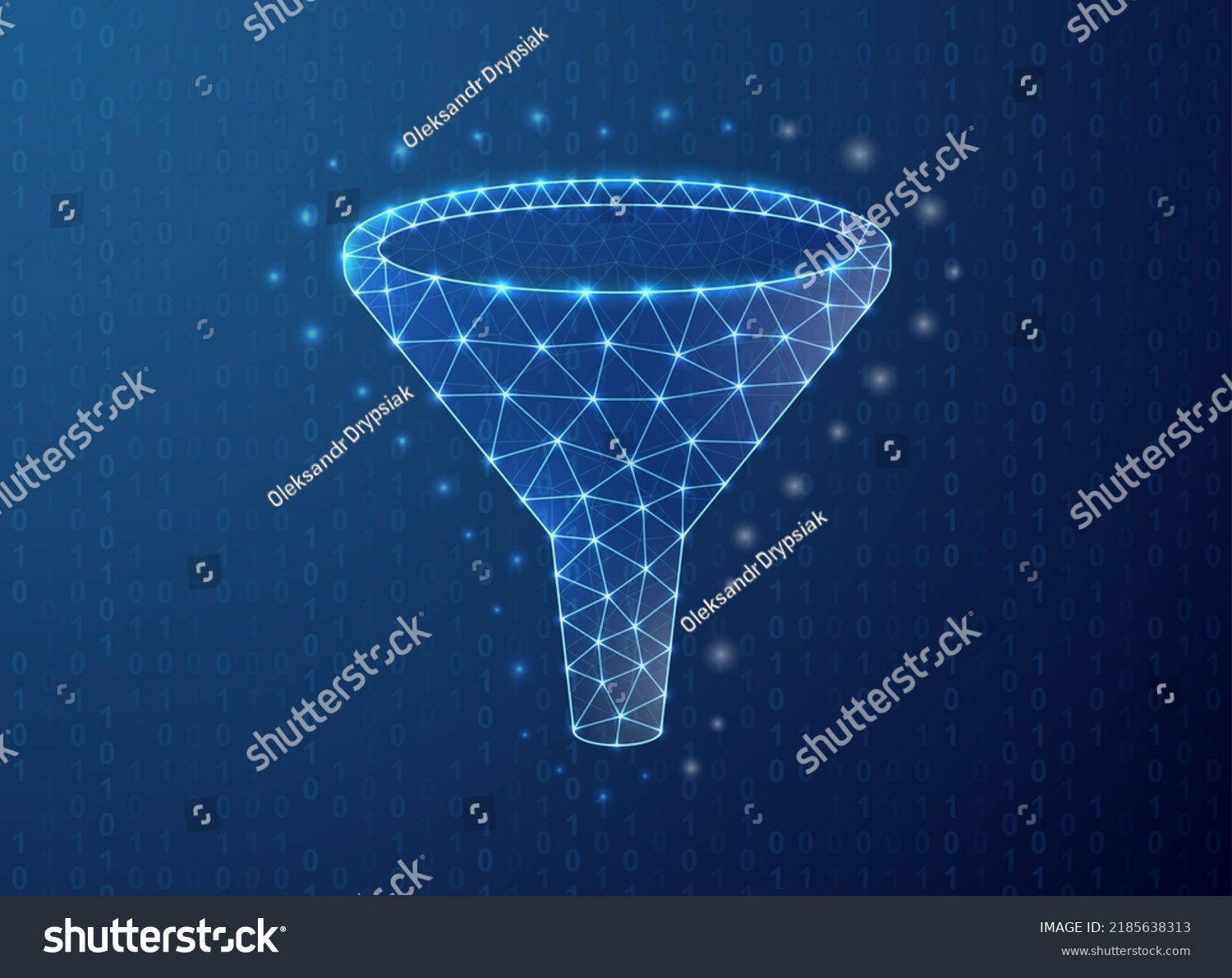 Funnel Polygonal Symbol Binary Code Background Stock Vector (Royalty ... Funnel Polygonal Symbol Binary Code Background Stock Vector (Royalty ...
