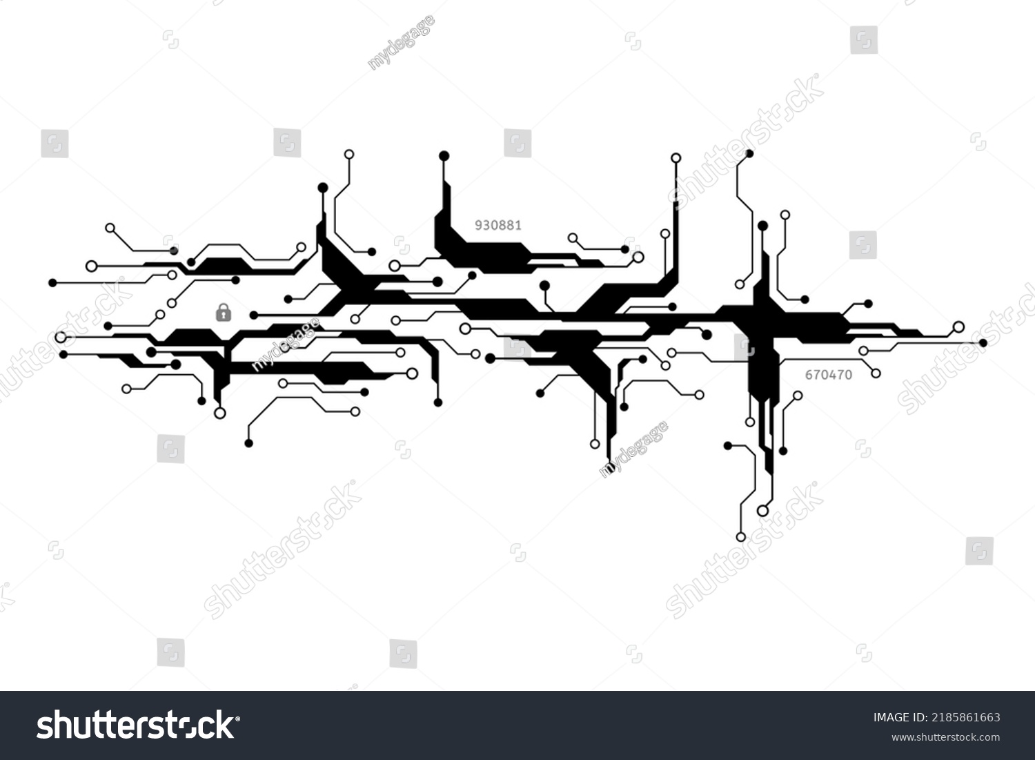 Vector Circuit Board Log Security Communication Stock Vector Royalty Free 2185861663