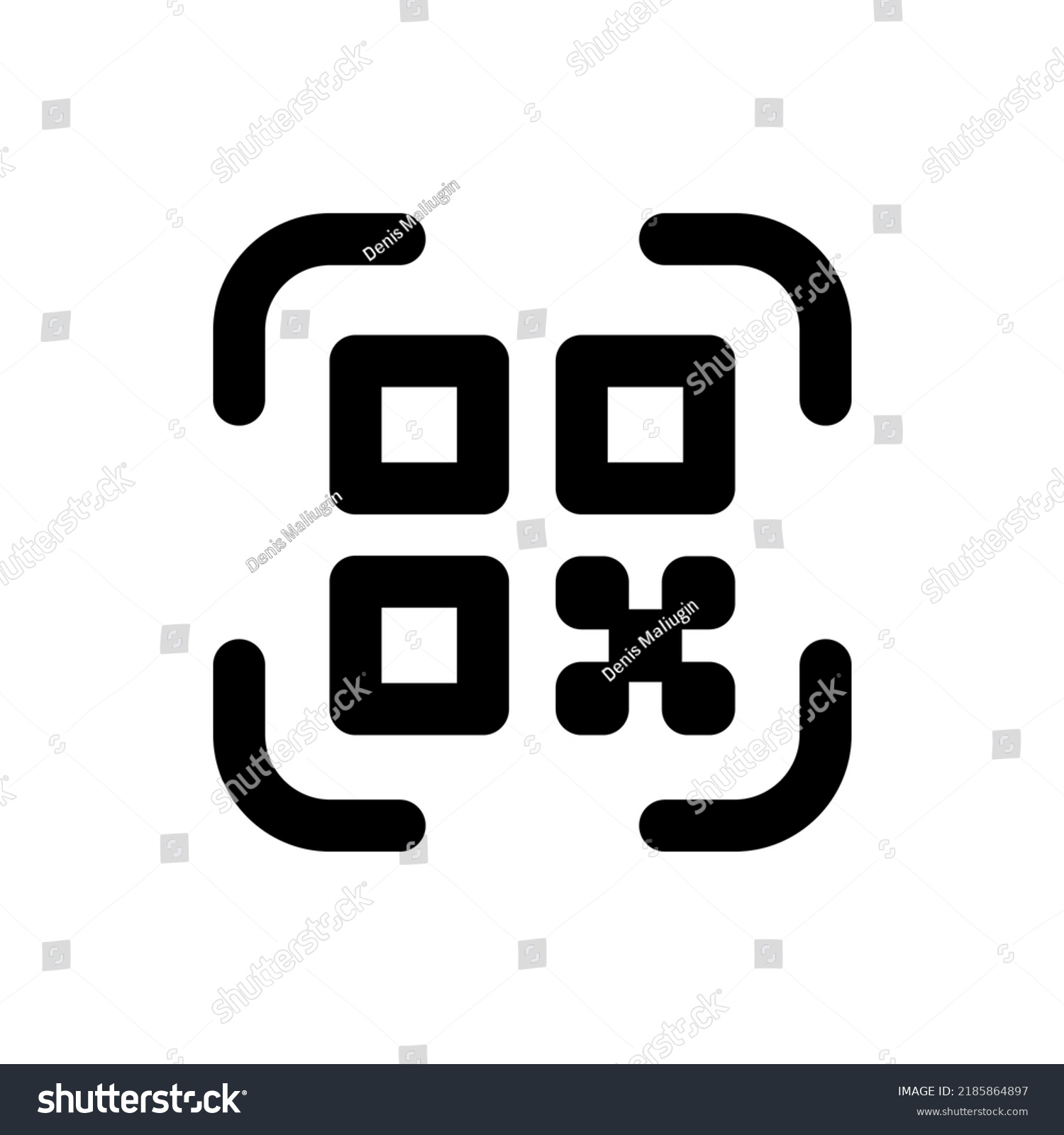 Qr Code Small Size Simple Black Stock Vector Royalty Free 2185864897 Shutterstock