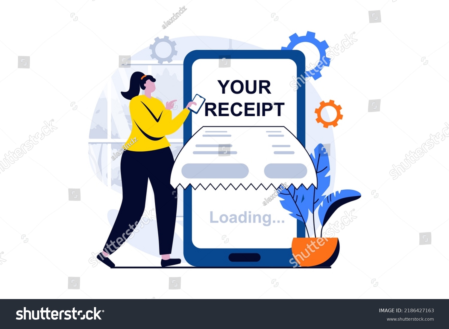 Electronic Receipt Concept People Scene Flat Stock Illustration ... Electronic Receipt Concept People Scene Flat Stock Illustration ...