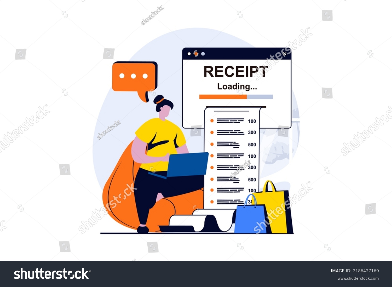 Electronic Receipt Concept People Scene Flat Stock Illustration ... Electronic Receipt Concept People Scene Flat Stock Illustration ...