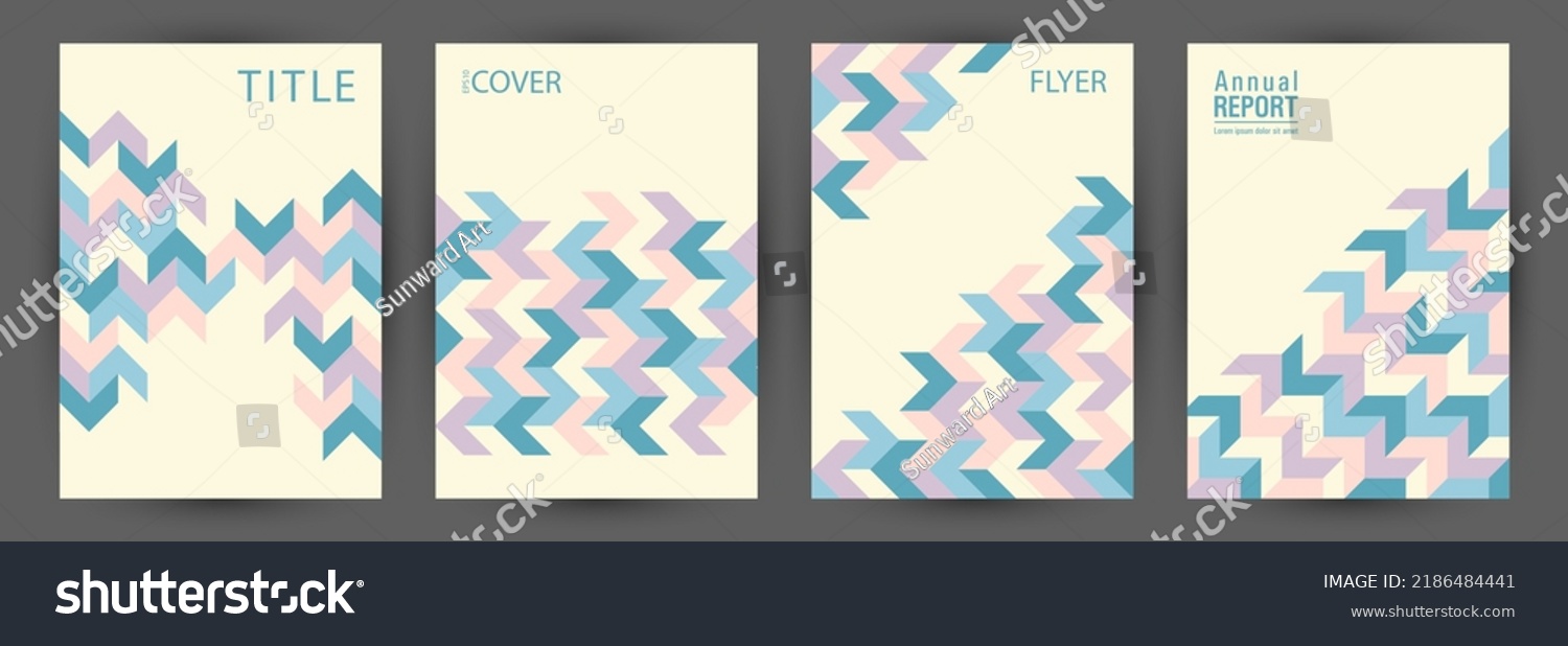 School Notebook Front Page Template Set Stock Vector (royalty Free
