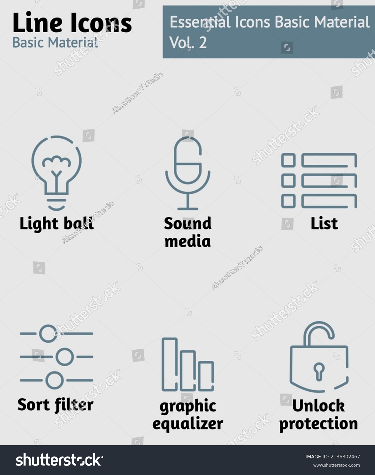 Basic Material Icon Vector Line Design Stock Vector (Royalty Free ...