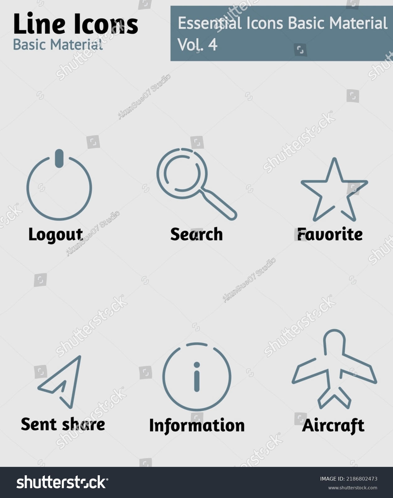 Basic Material Icon Vector Line Design Stock Vector (Royalty Free ...