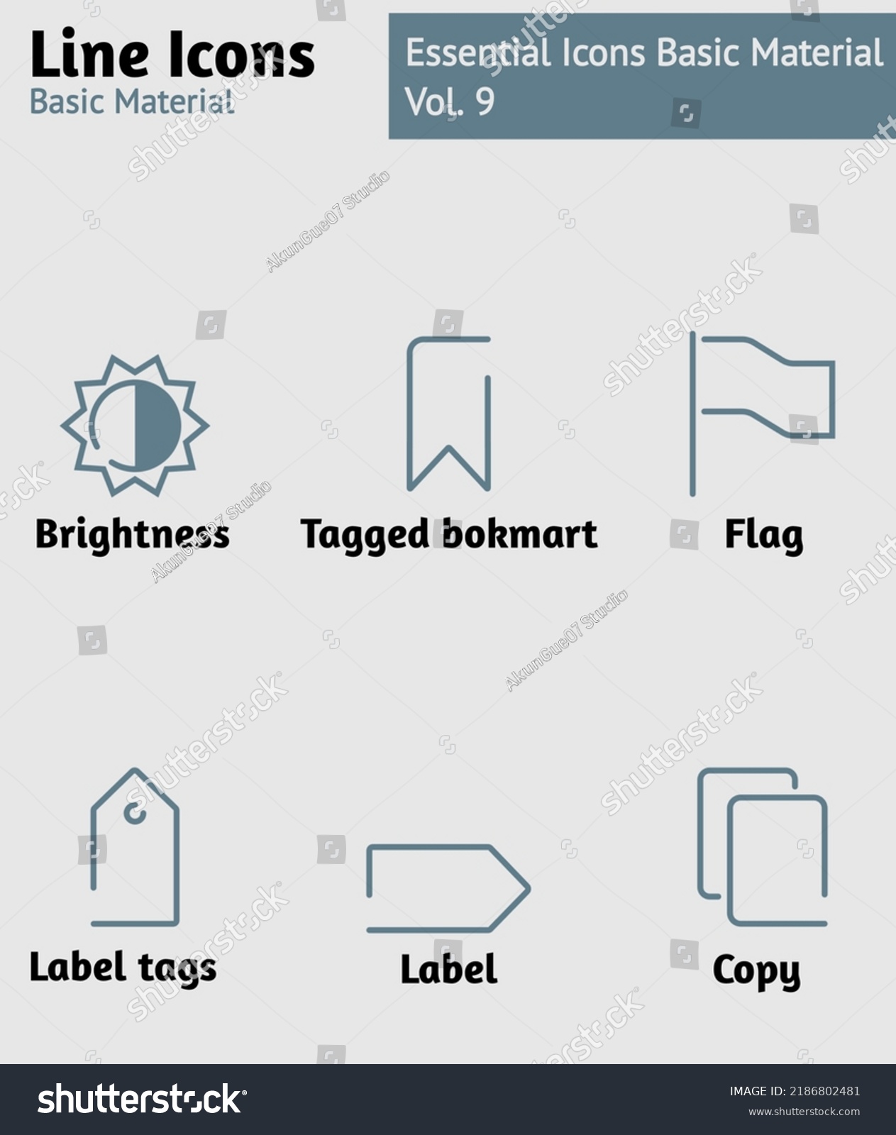 Basic Material Icon Vector Line Design Stock Vector (Royalty Free ...