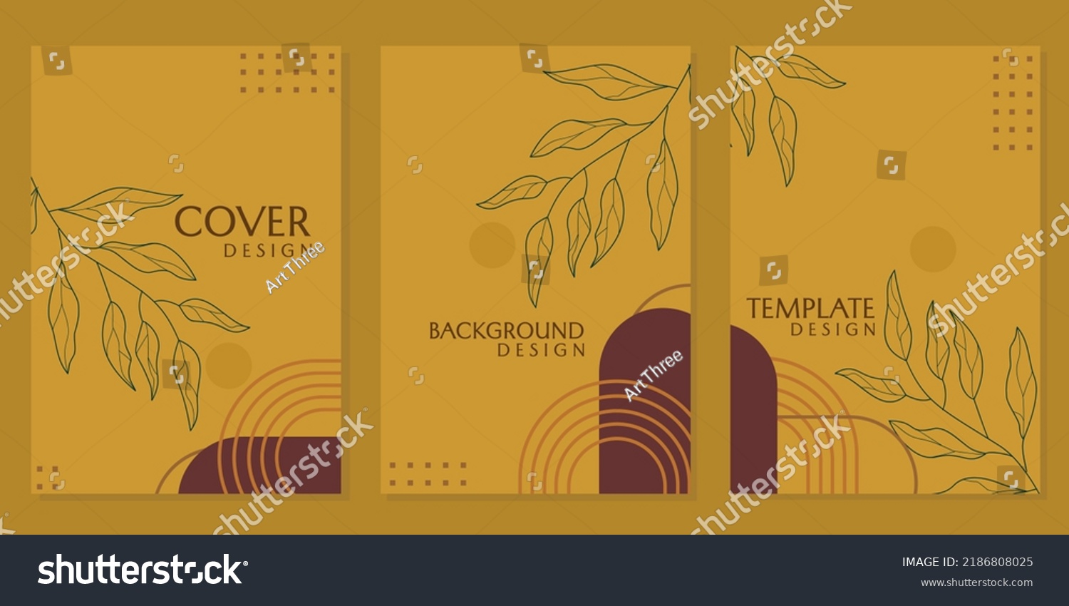 Aesthetic Book Cover Template Set Brown Stock Vector Royalty Free 2186808025 Shutterstock