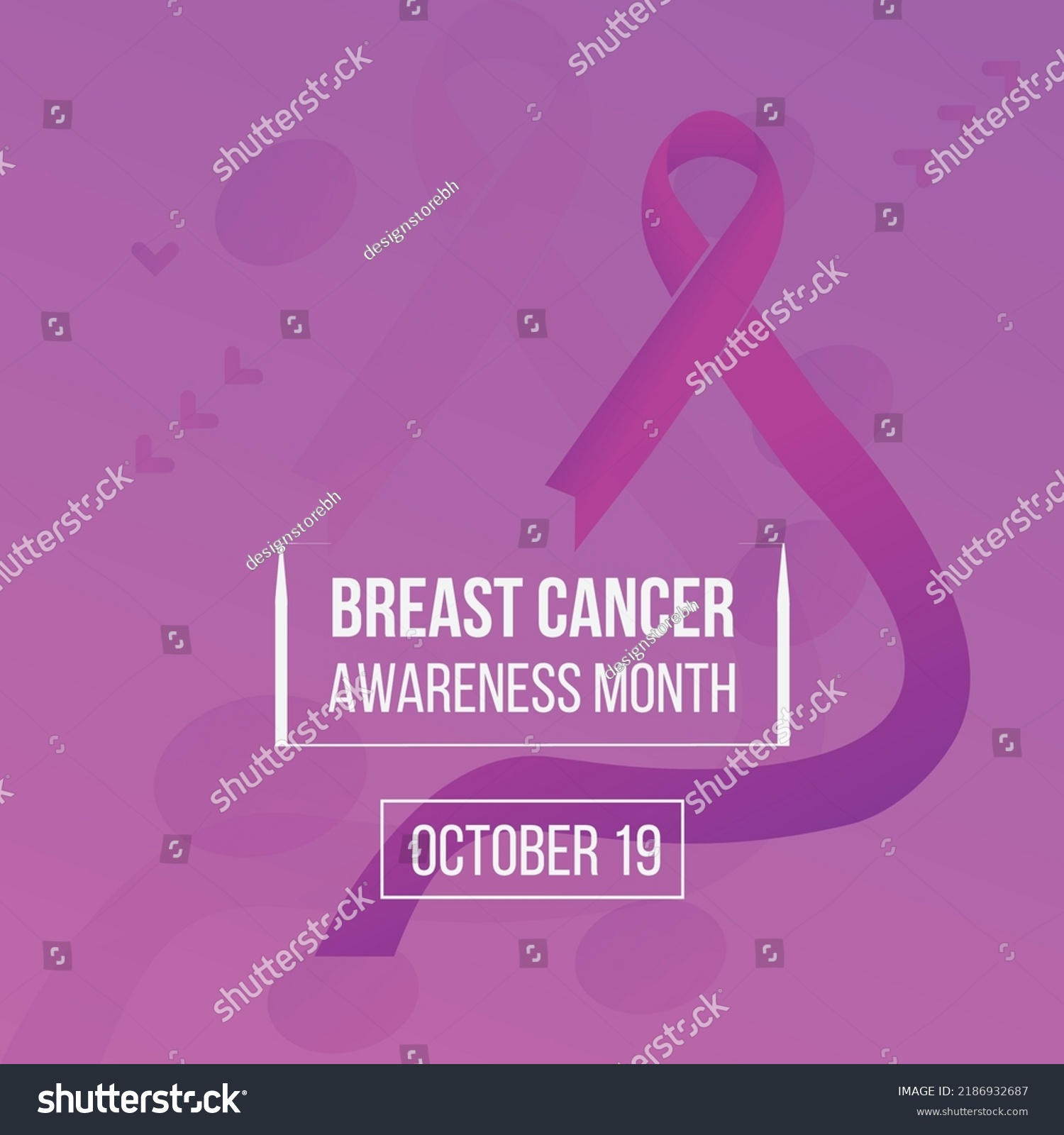 Breast Cancer Awareness Banner Template World Stock Vector Royalty