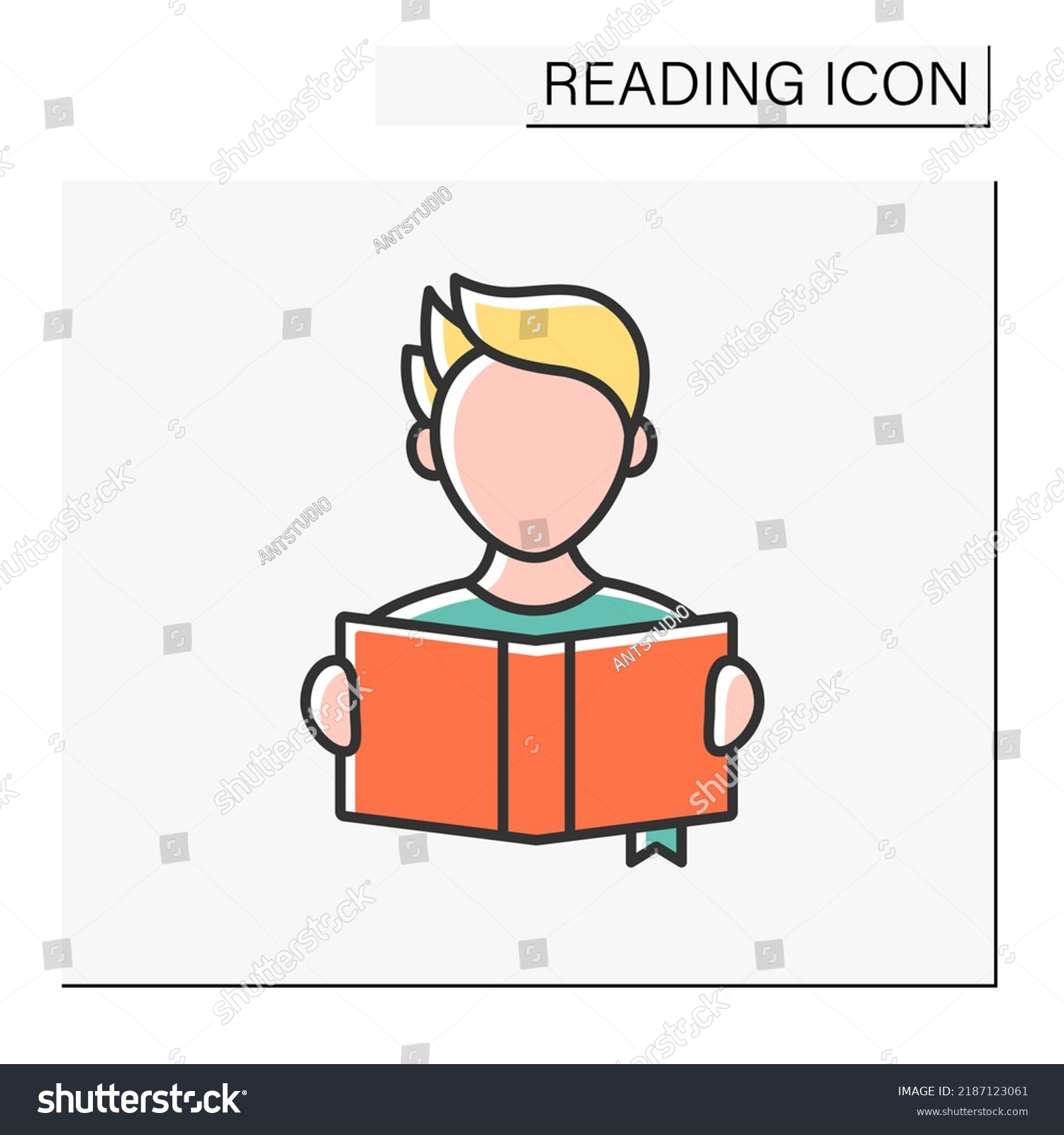 Reading Color Icon Man Read Book Stock Vector (Royalty Free) 2187123061 ... Reading Color Icon Man Read Book Stock Vector (Royalty Free) 2187123061 ...