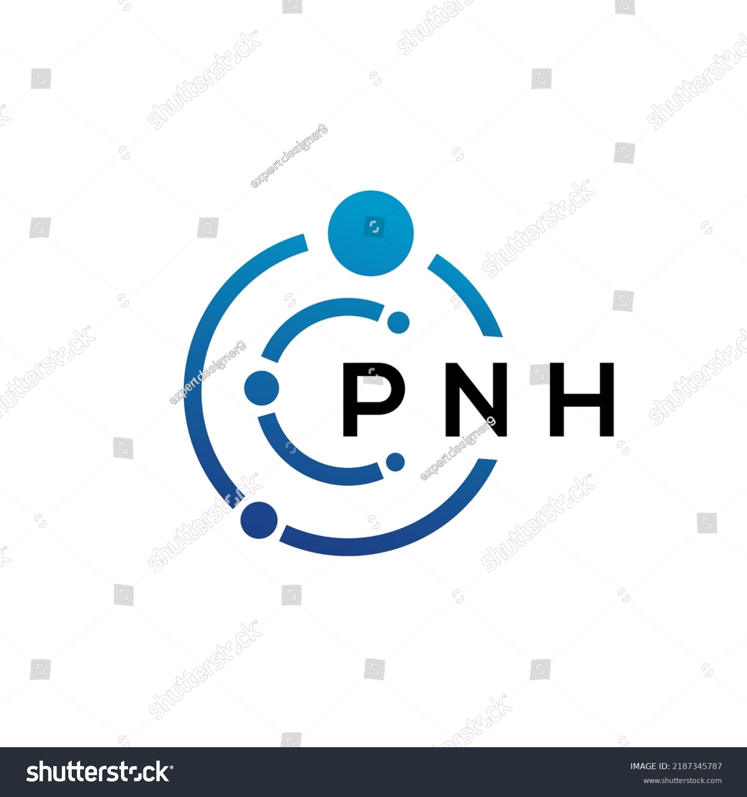 Pnh Letter Technology Logo Design On Stock Vector Royalty Free 2187345787 Shutterstock
