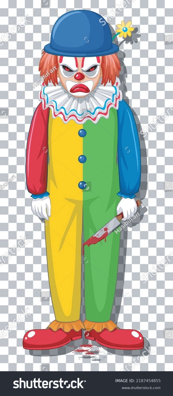 Scary Clown Cartoon Character Vector Stock Vector Royalty Free 2187454855 Shutterstock