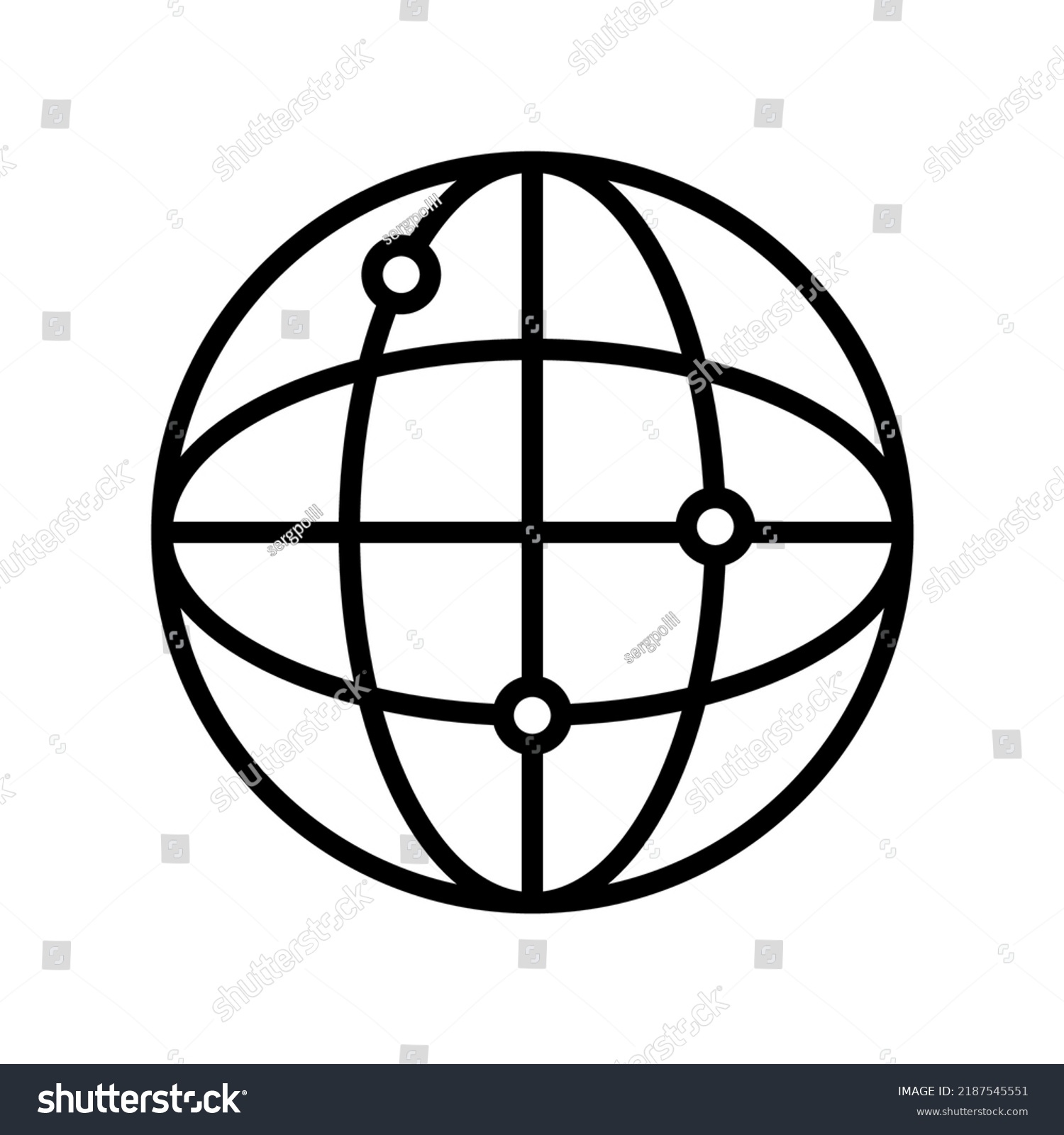 Flat Earth Meridians Icon World Map Stock Vector Royalty Free