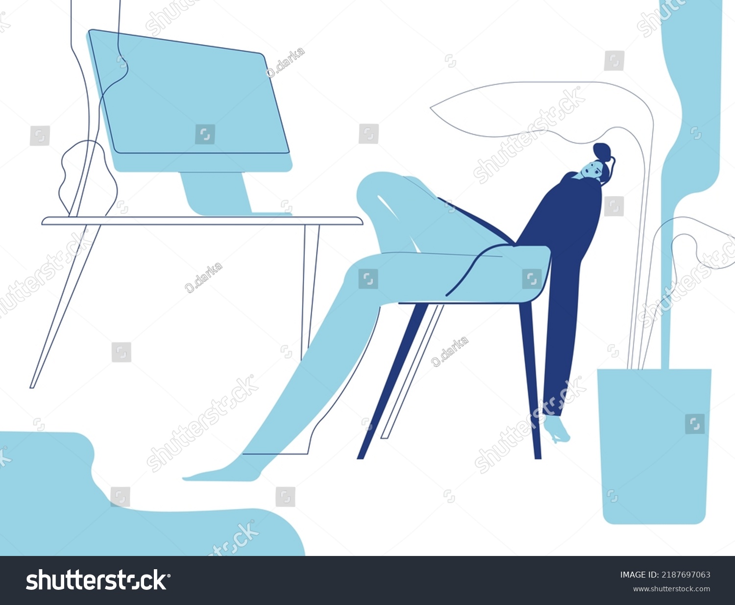 Lazy Tired Woman Computer Desk Office Stock Vector (Royalty Free ... Lazy Tired Woman Computer Desk Office Stock Vector (Royalty Free ...