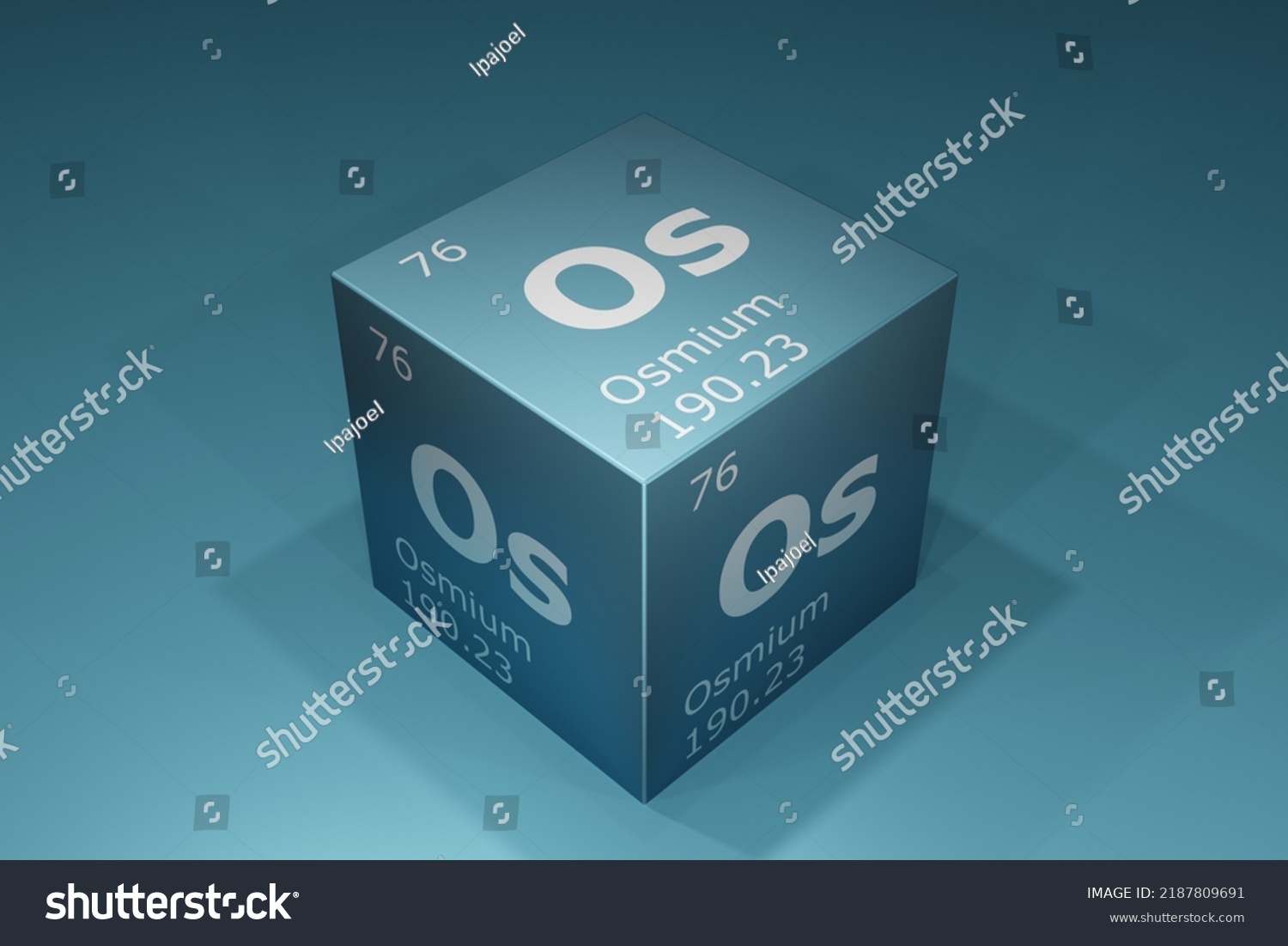 Osmium 3d Rendering Symbols Elements Periodic Stock Illustration