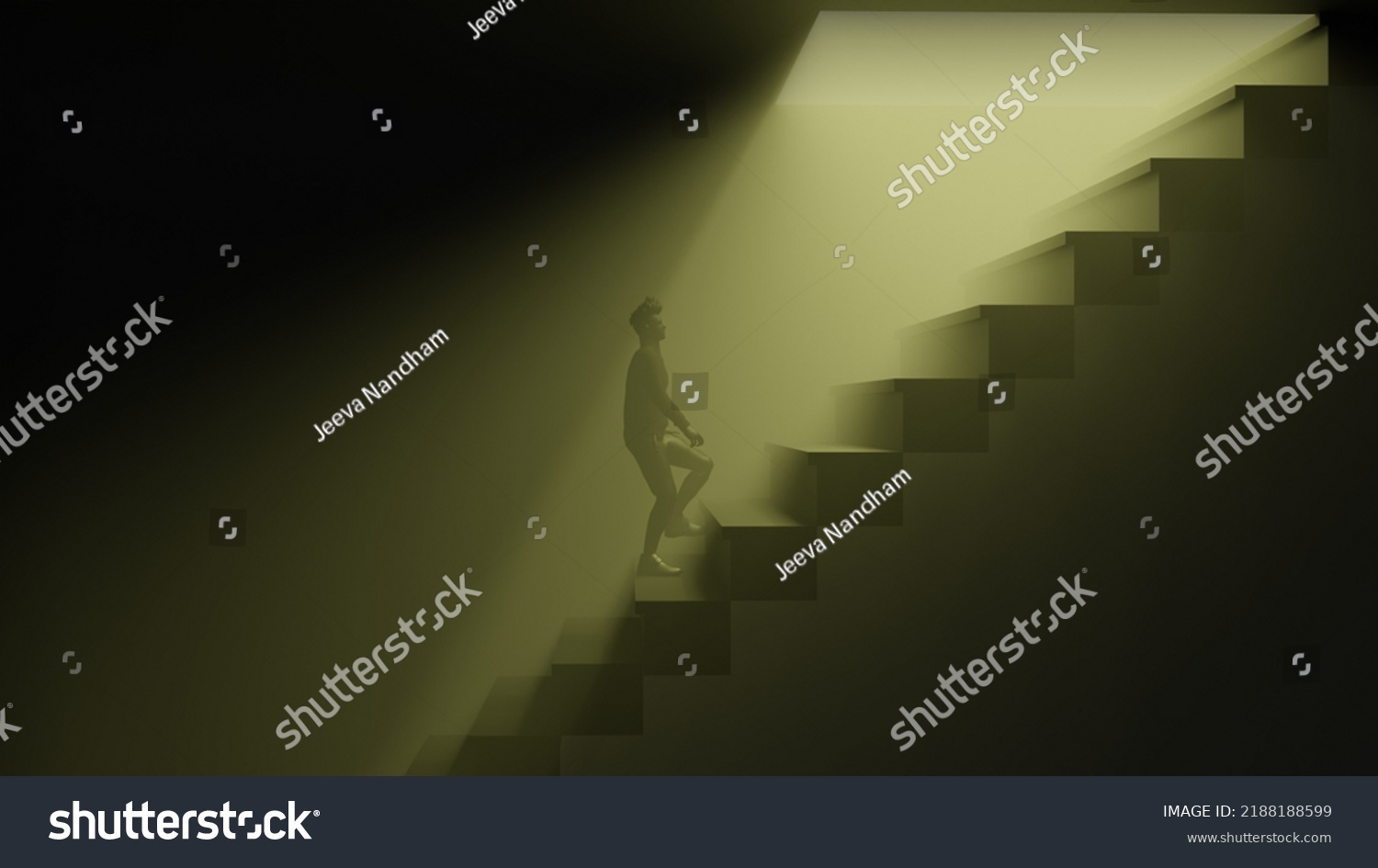 3d Illustration Man Walking Steps Success Stock Illustration 2188188599 ...