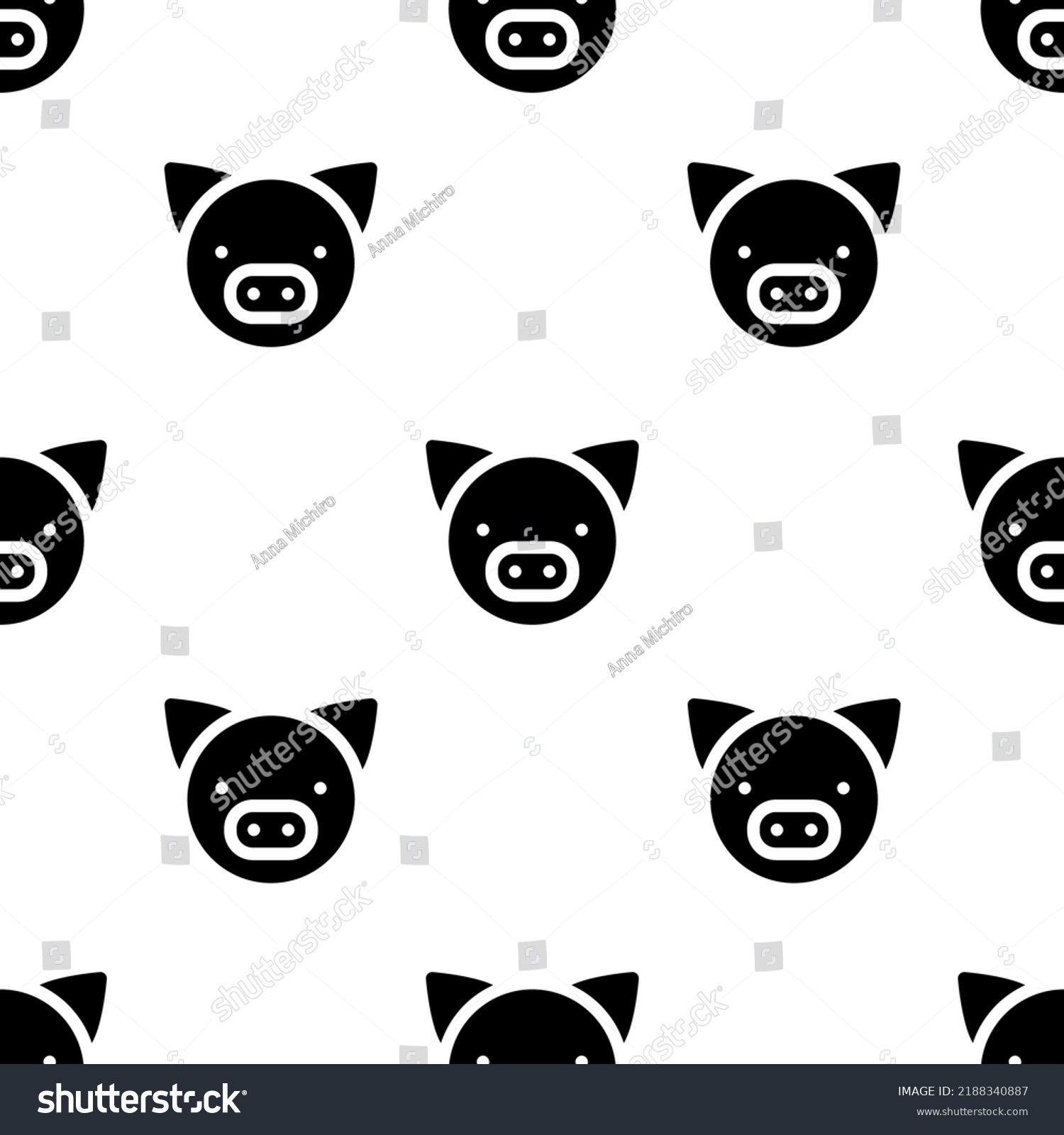 Single Pig Pattern Pig Concept Filled Stock Vector (Royalty Free ...