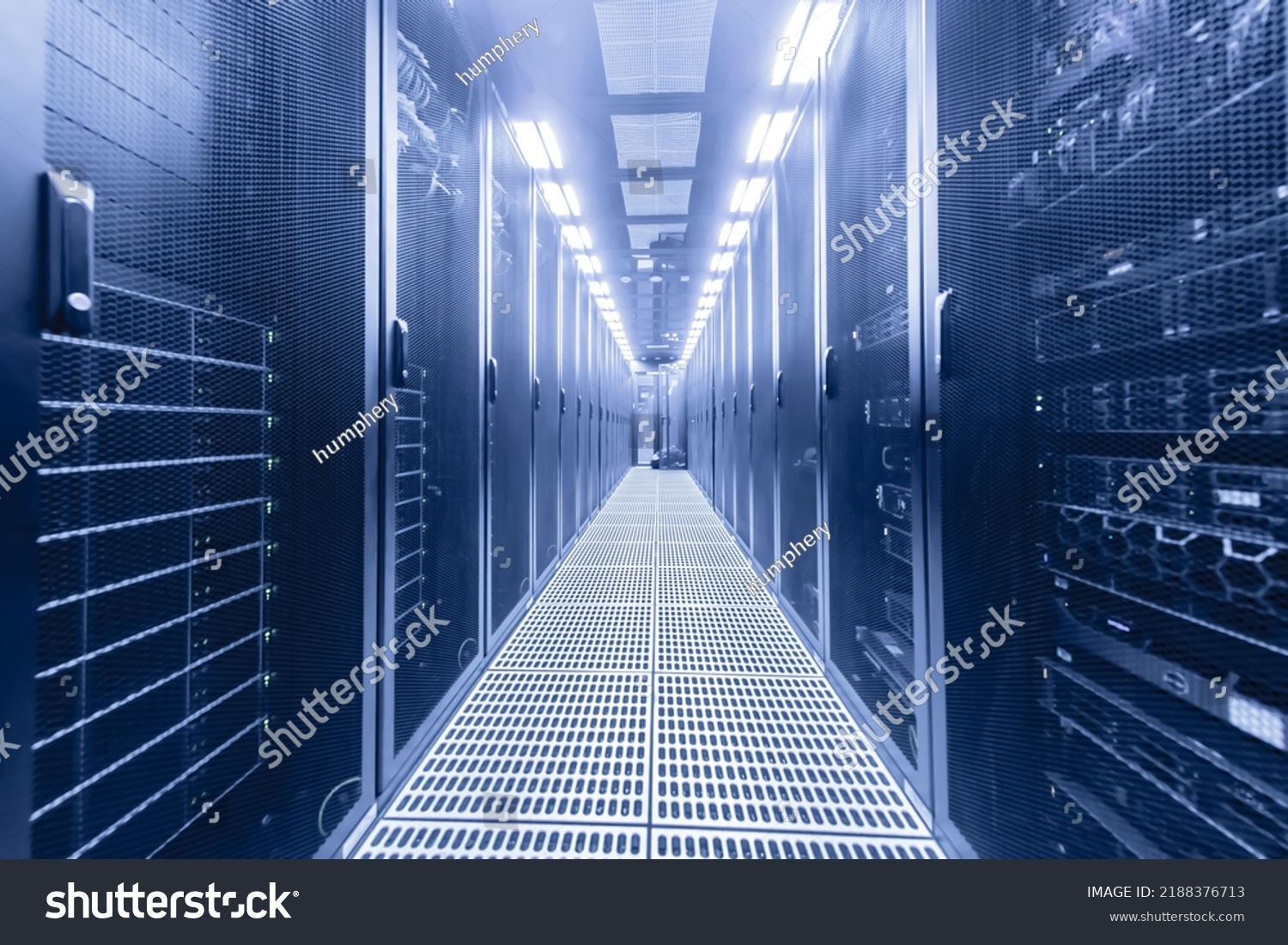 Empty Computer Server Room Artificial Intelligence Stock Photo ...